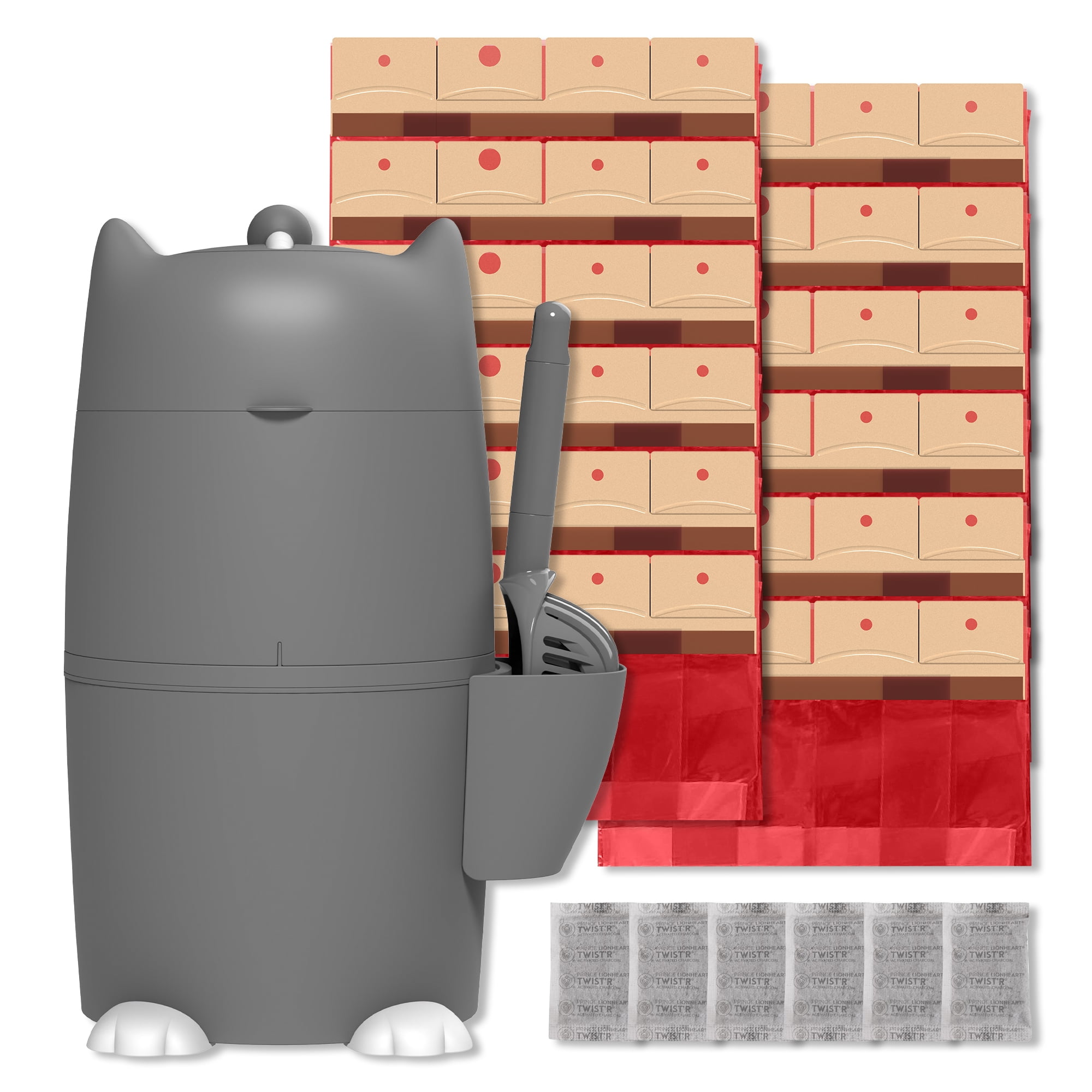 Red Rocket Kitty TWIST'R Plus Litter Disposal System (Grey) Pack, 12x ...
