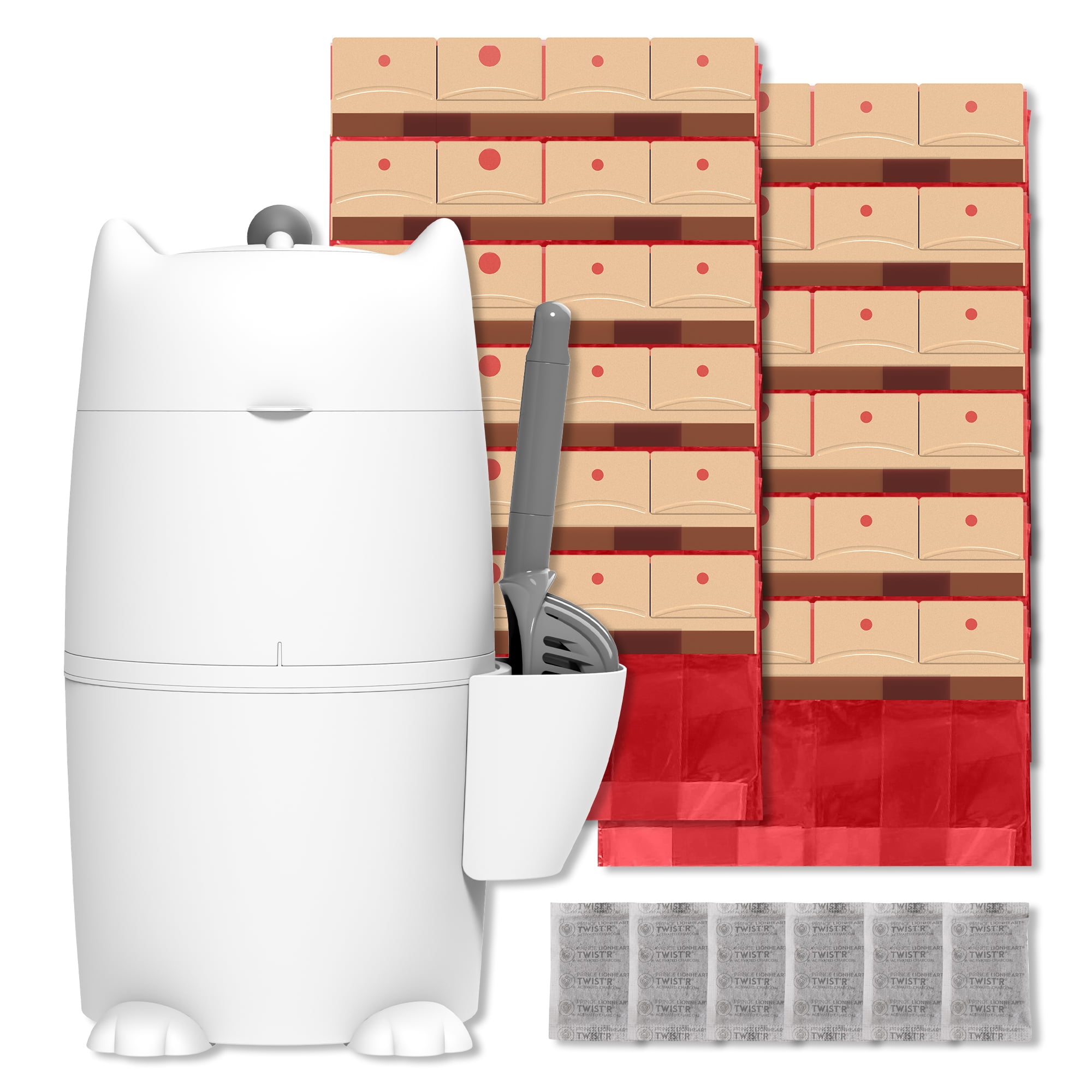 Red Rocket Pets Cat Litter Trash Can Kitty Twister Plus Pack, 12x ...