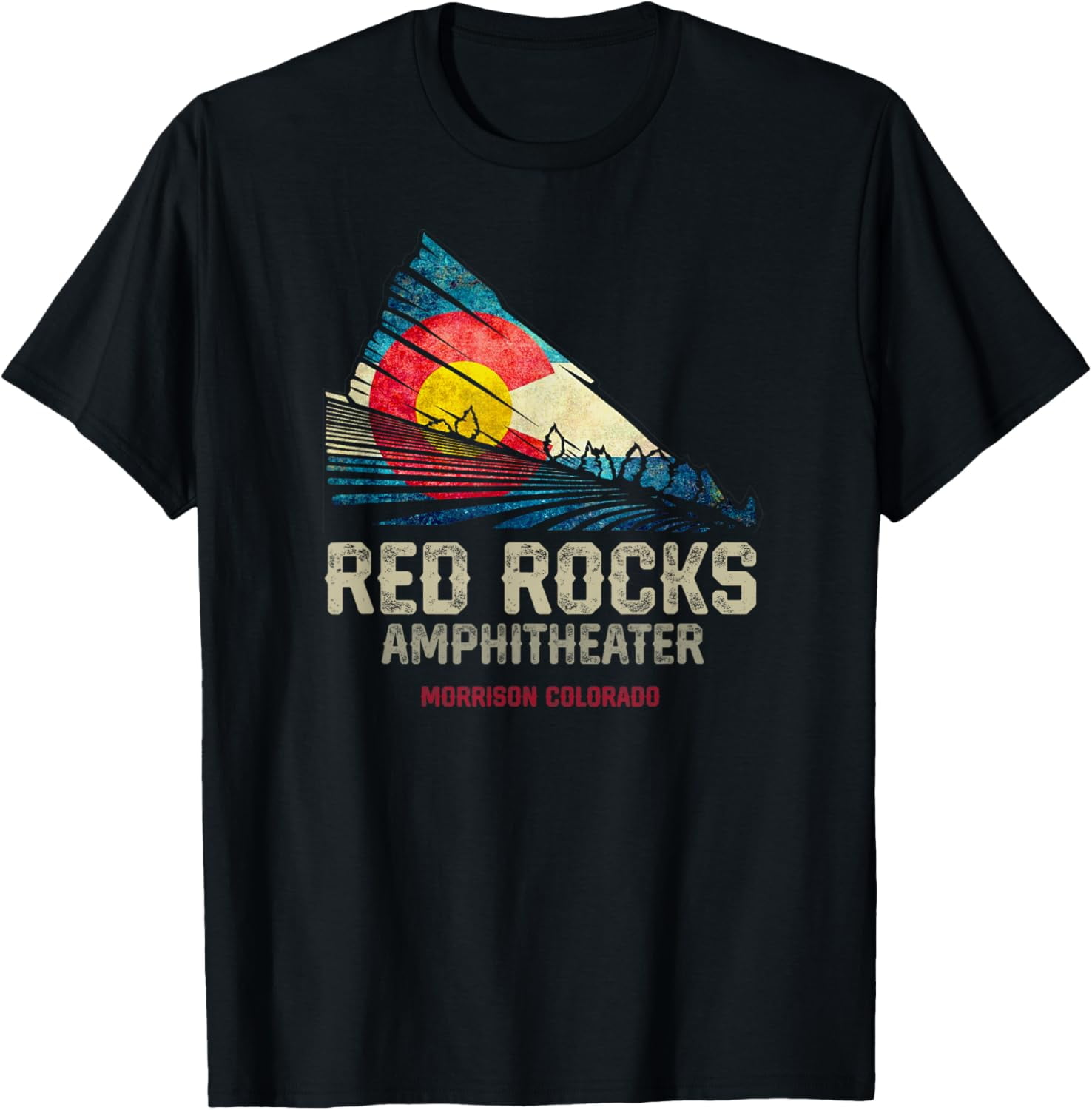 Red Rocks Amphitheater - Colorado C - State Flag T-Shirt - Walmart.com