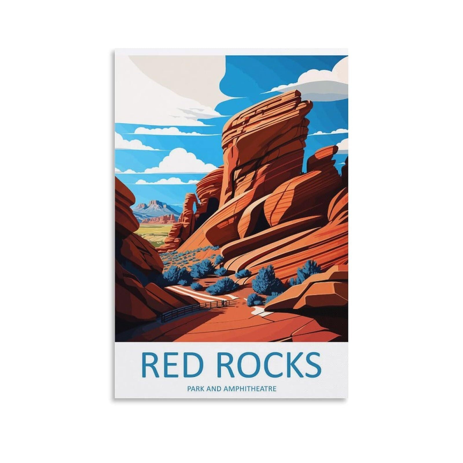 Red Rocks Park And Amphitheater Travel Print Wall Art Red Rocks Park ...
