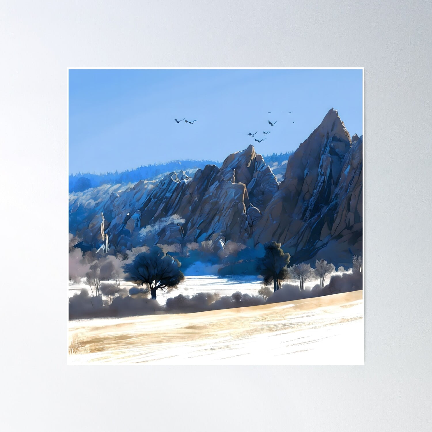 Red Rocks Winter #2 Poster Wall Art, Modern Wall Decor, 30x30 UNFRAMED ...