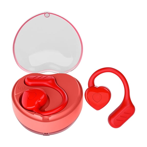 Red Romantic Heart Shaped Earbuds With Bluetooth Connectivity And High ...
