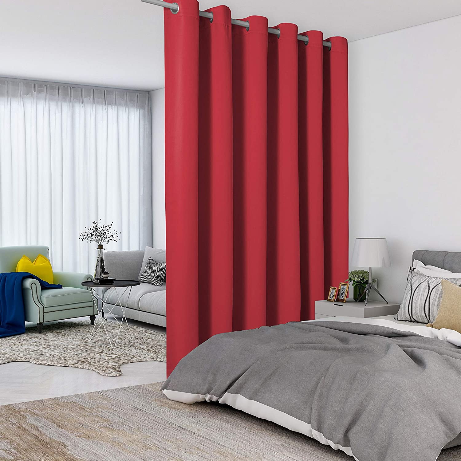 Red Room Divider Curtains - Total Privacy Wall Room Divider Screens ...