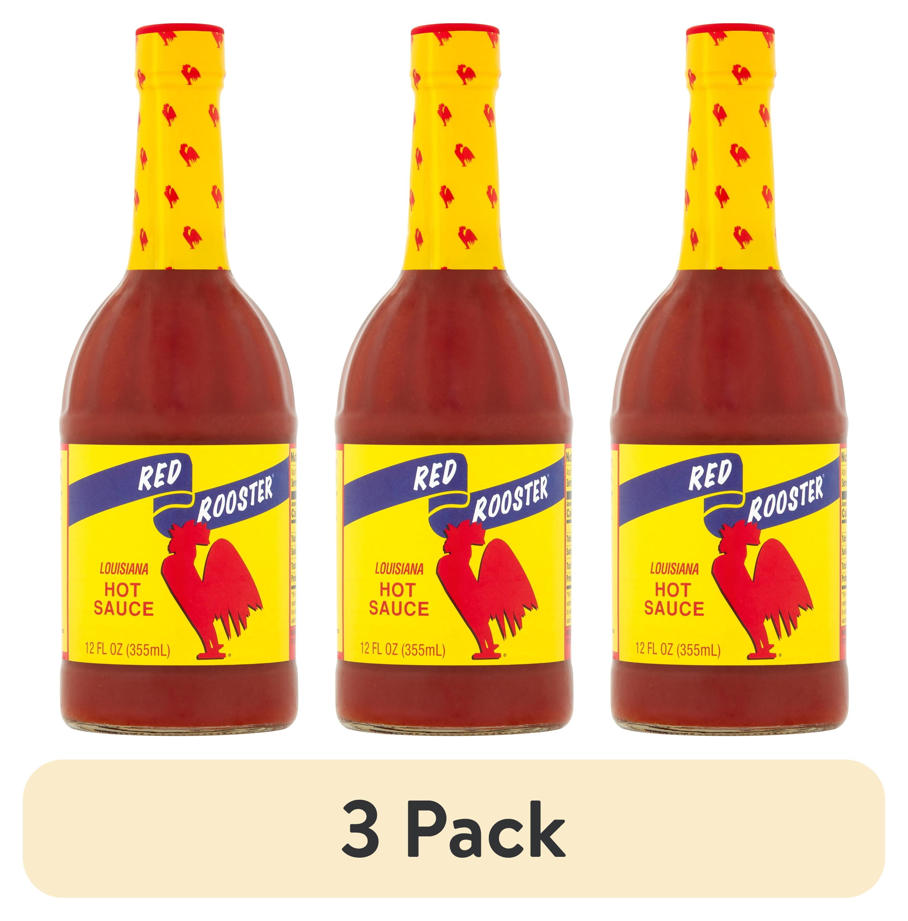 (3 pack) Red Rooster Hot Sauce, Shelf- Stable, 12 fl oz Bottle ...