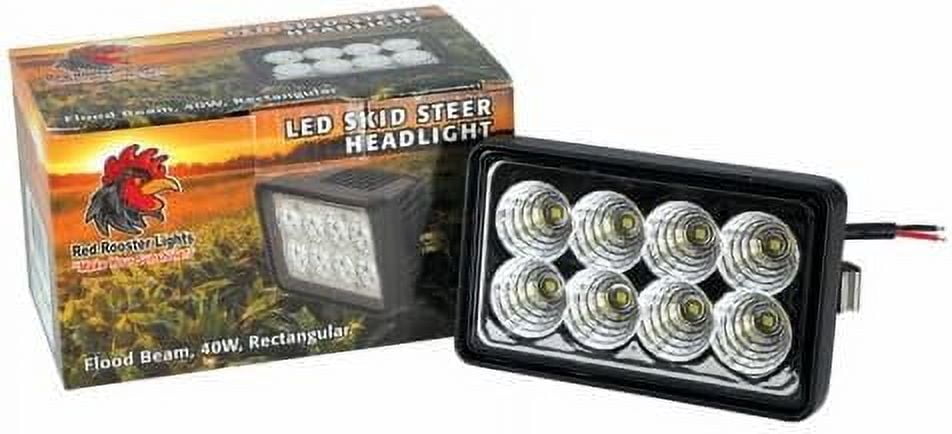 Red Rooster LED Skid Steer Headlight - Fits John Deere 250-270, New ...