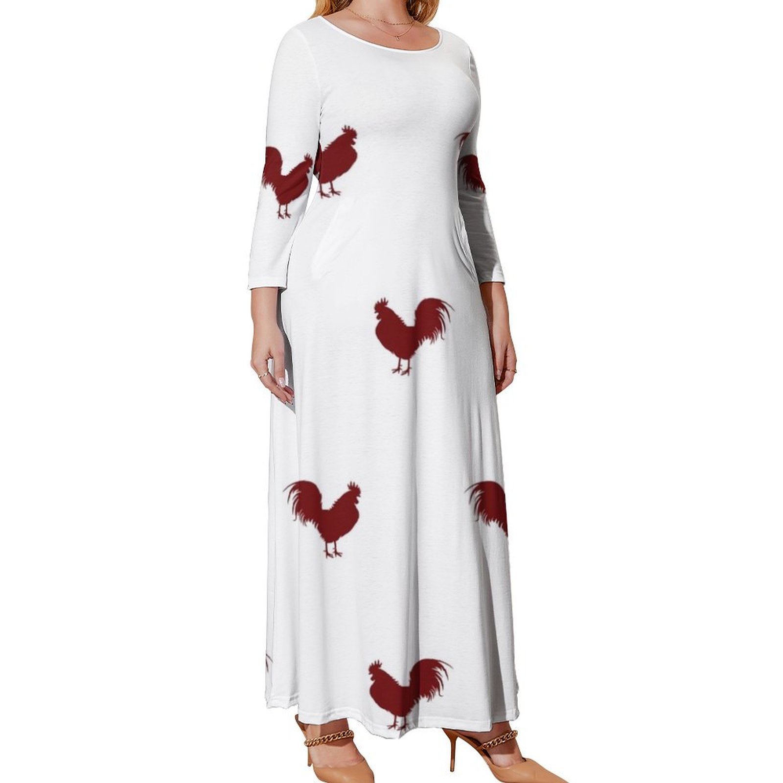 Red Rooster Long Sleeved Dress african dresses for woman dresses for ...