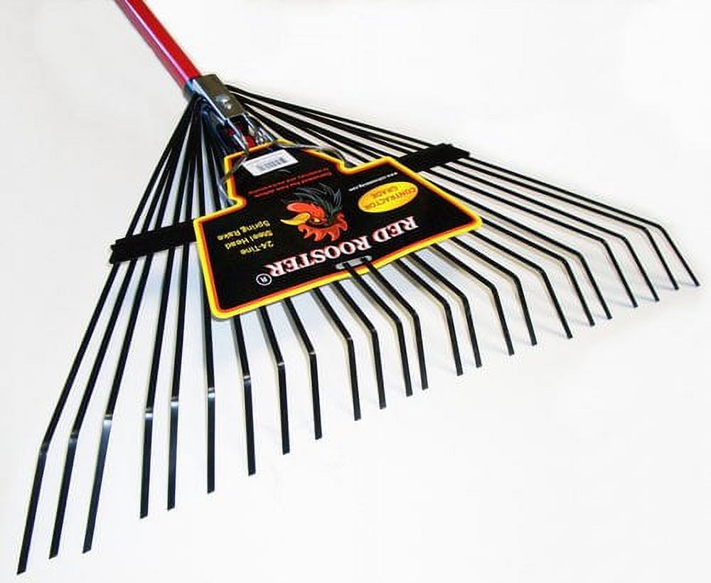 Red Rooster® Steel Spring Rake, Steel Handle - 24 Tine - Walmart.com