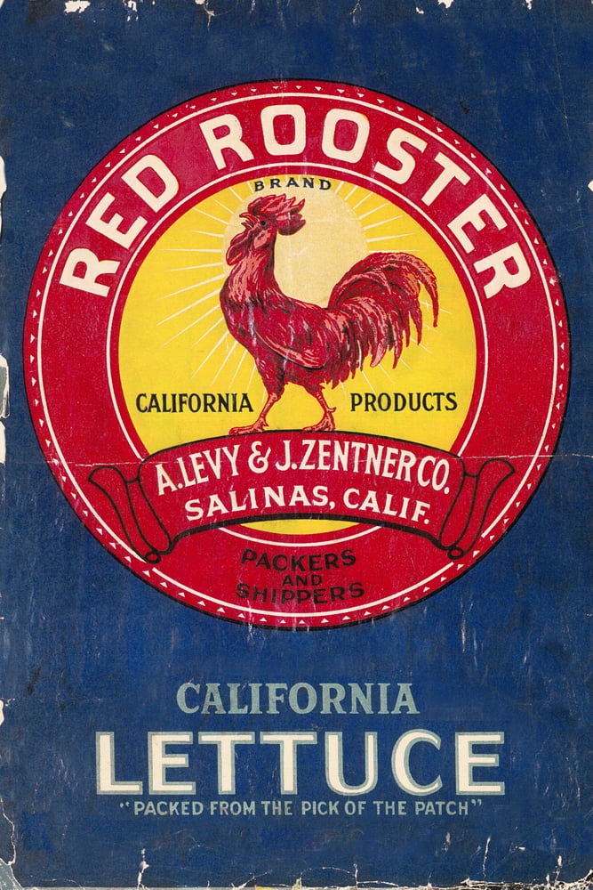 Red Rooster Vegetable, Vintage Crate Label (12x18 Wall Art Poster, Room ...