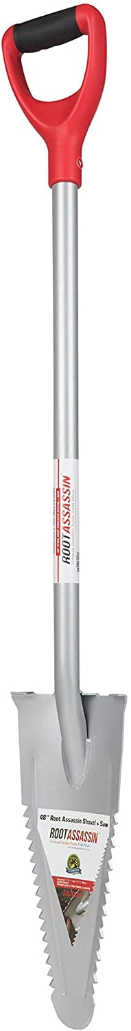 Root Assassin Multi-Purpose Garden Shovel, Serrated Edge Spade, Carbon ...