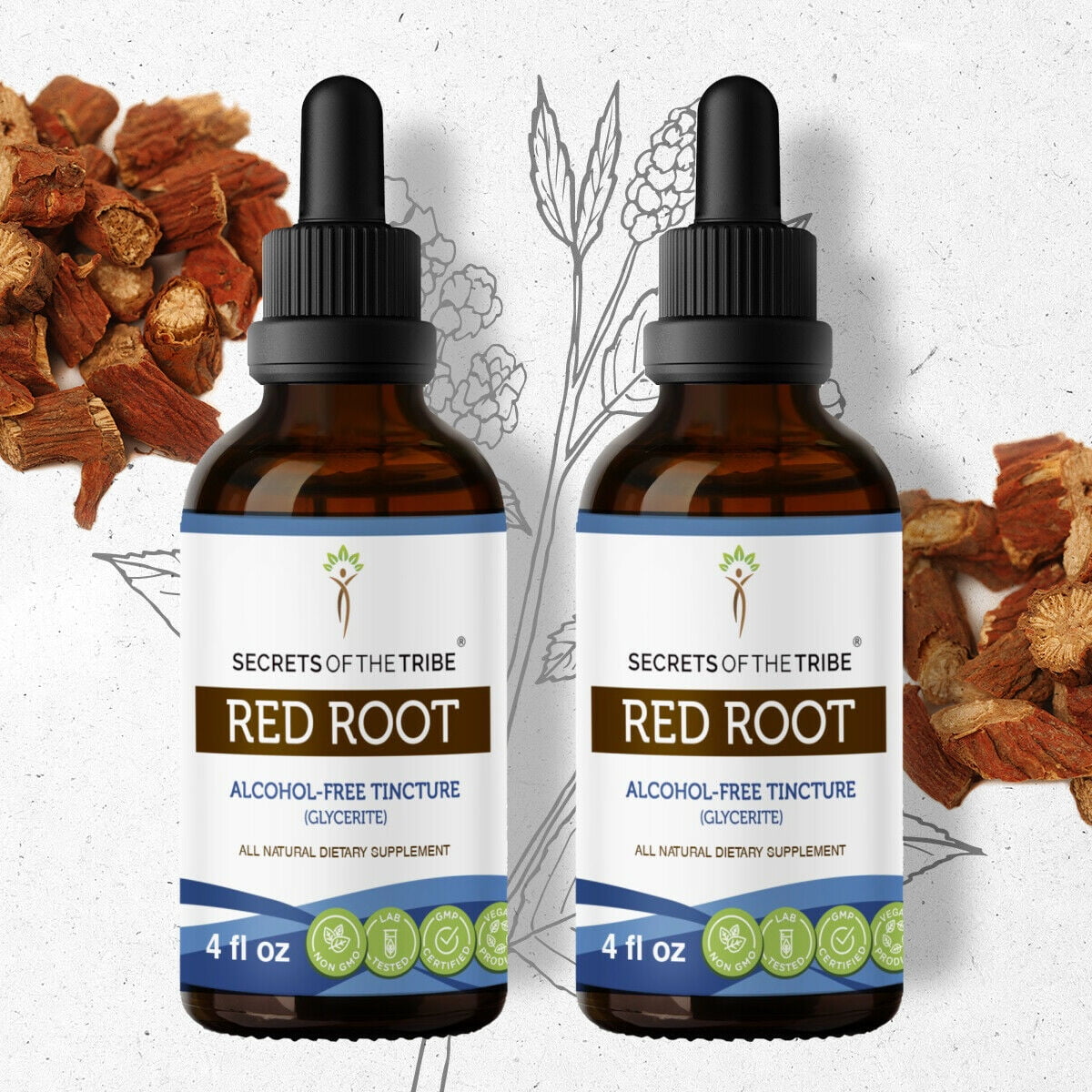 Secrets Of The Tribe Red Root Tincture Dietary Supplement, Natural ...