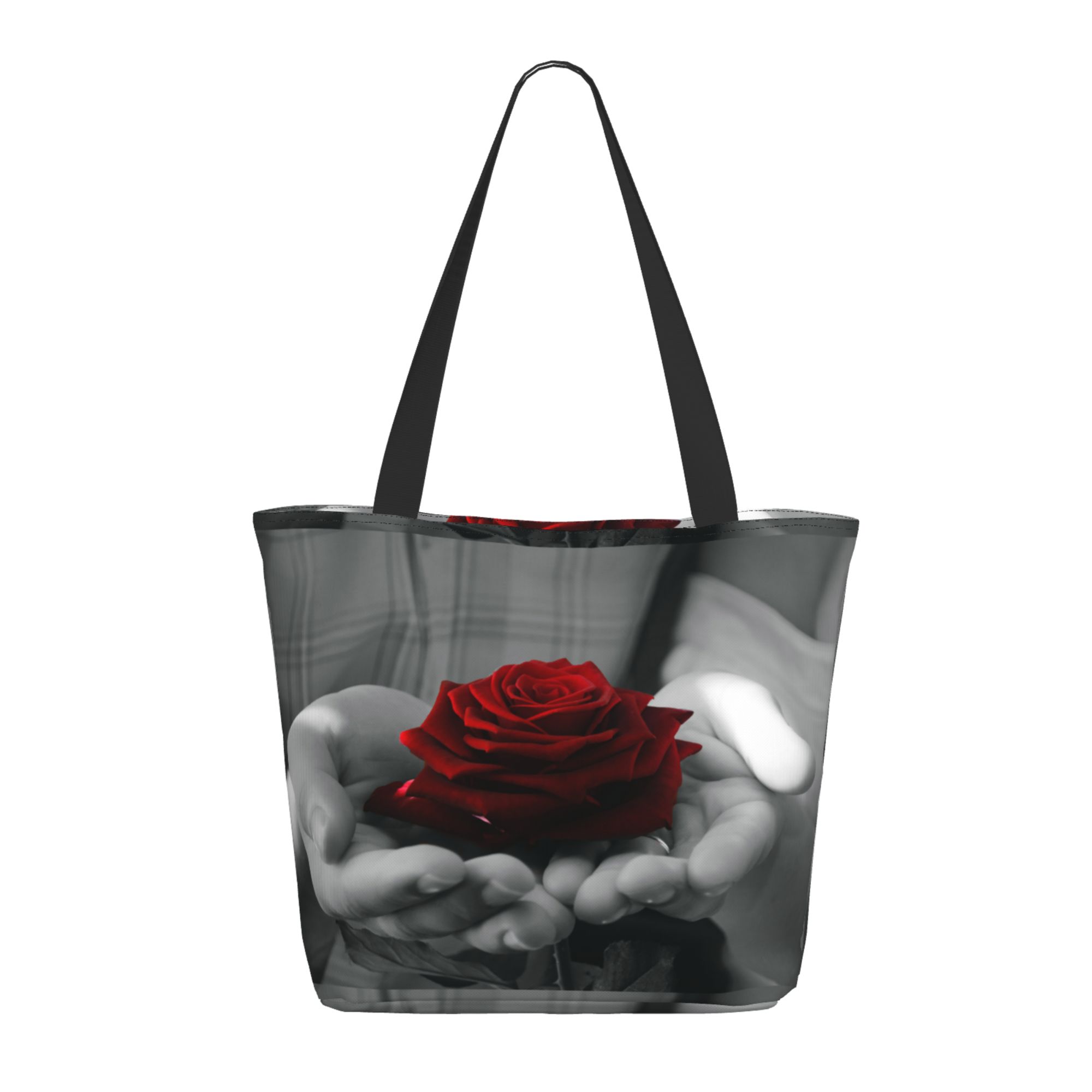Red Rose Background Bag Pattern For Women Gift Tote Bag For Vacation ...