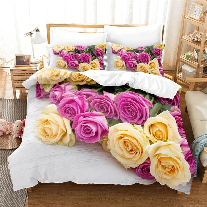 Red Rose Bedding Set Lovely Kid's Duvet Cover Boys Quilt Cover Girls ...