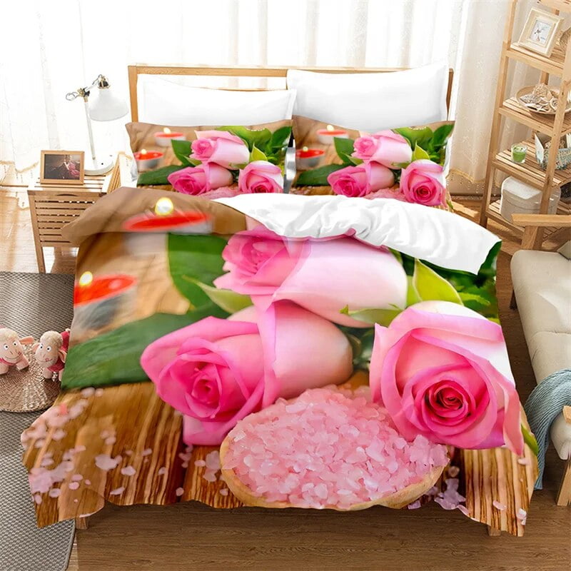 Red Rose Bedding Set Lovely Kid's Duvet Cover Boys Quilt Cover Girls ...