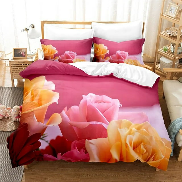 Red Rose Bedding Set Lovely Kid's Duvet Cover Boys Quilt Cover Girls ...