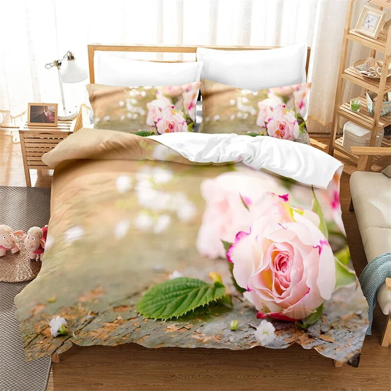 Red Rose Bedding Set Lovely Kid's Duvet Cover Boys Quilt Cover Girls ...