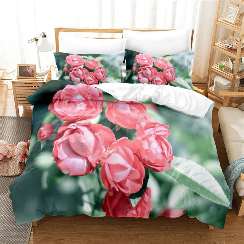 Red Rose Bedding Set Lovely Kid's Duvet Cover Boys Quilt Cover Girls ...