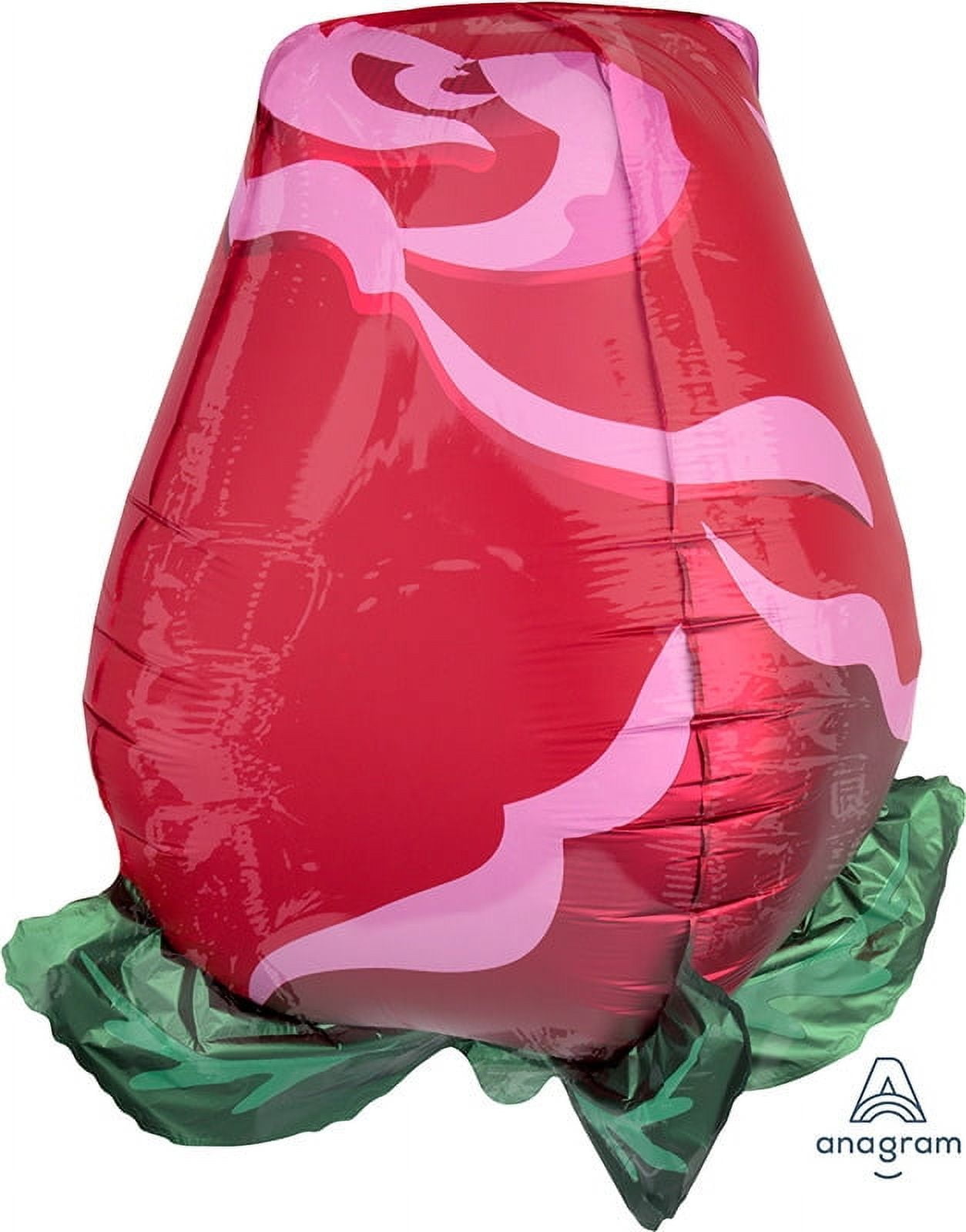 Red Rose Bud 3D UltraShape 22 Inch Foil Mylar Balloon [34610] - Walmart.com
