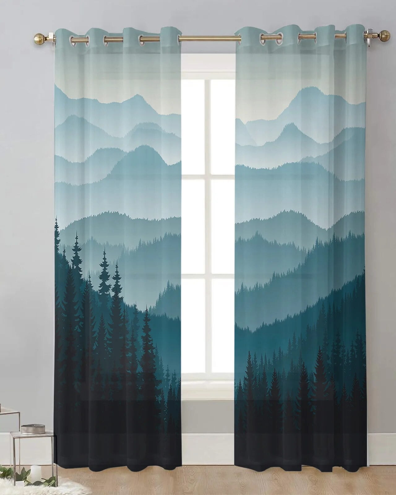 Red Rose Buds Voile Hanging Curtain Living Room Sheer Curtain Home r ...