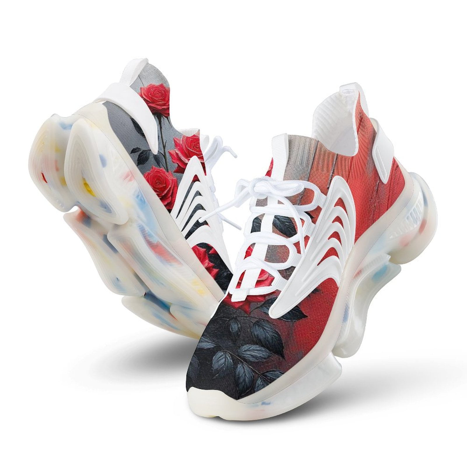 Red Rose Butterfly Walking Shoes for Men Woman Lightweight Tennis ...