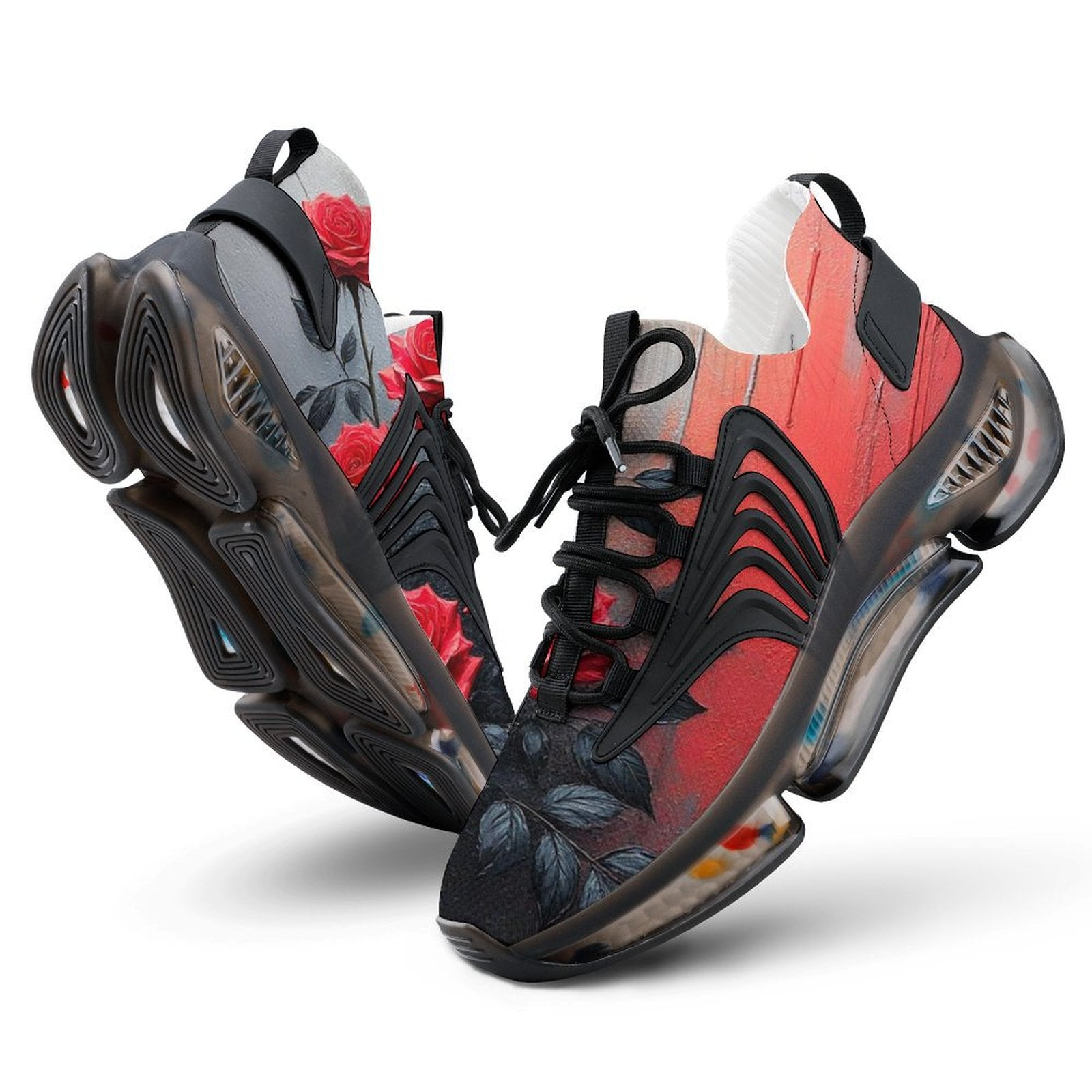 Red Rose Butterfly Walking Shoes for Men Woman Lightweight Tennis ...