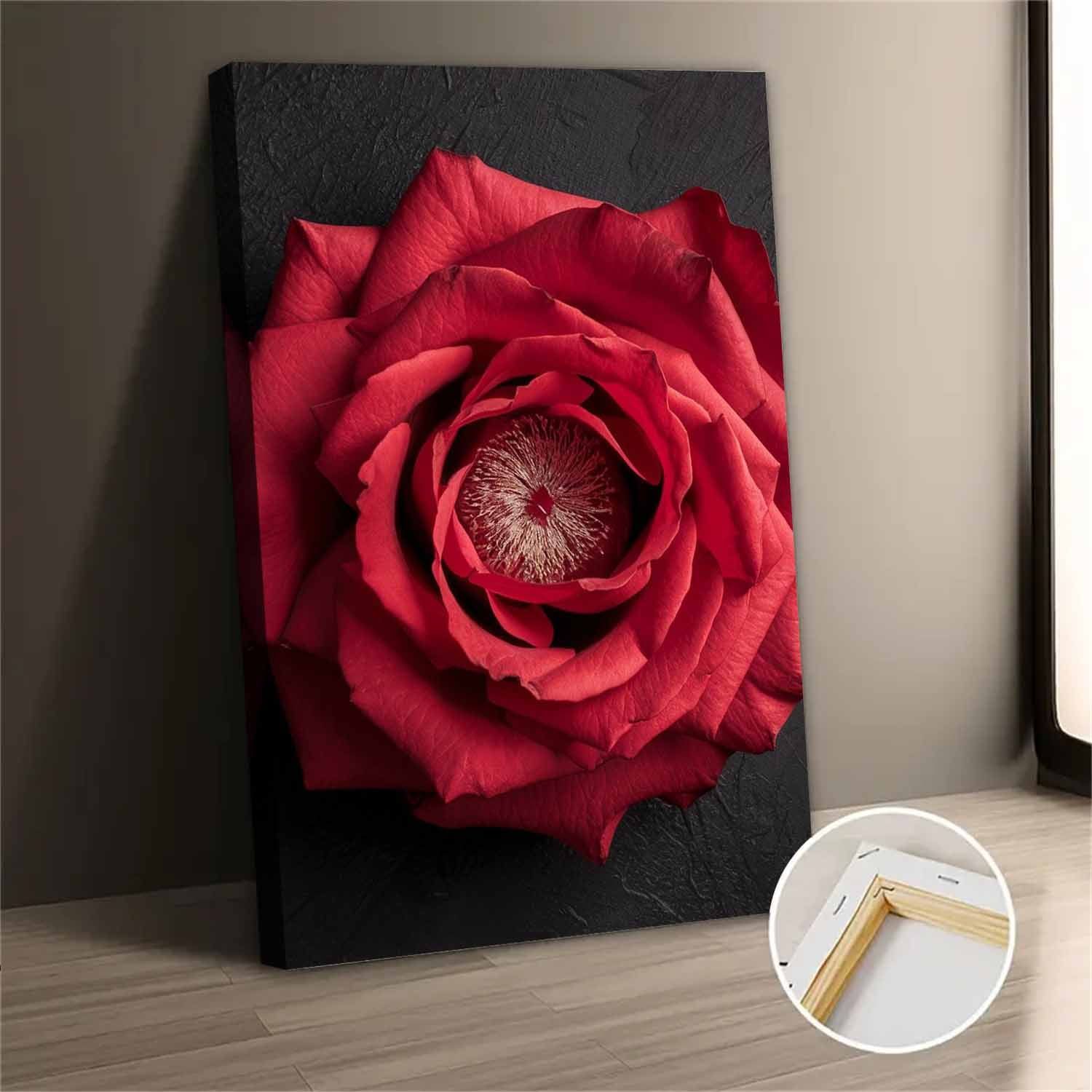 Red Rose Canvas Wall Art Print For Bedroom Living Room Decoration ...