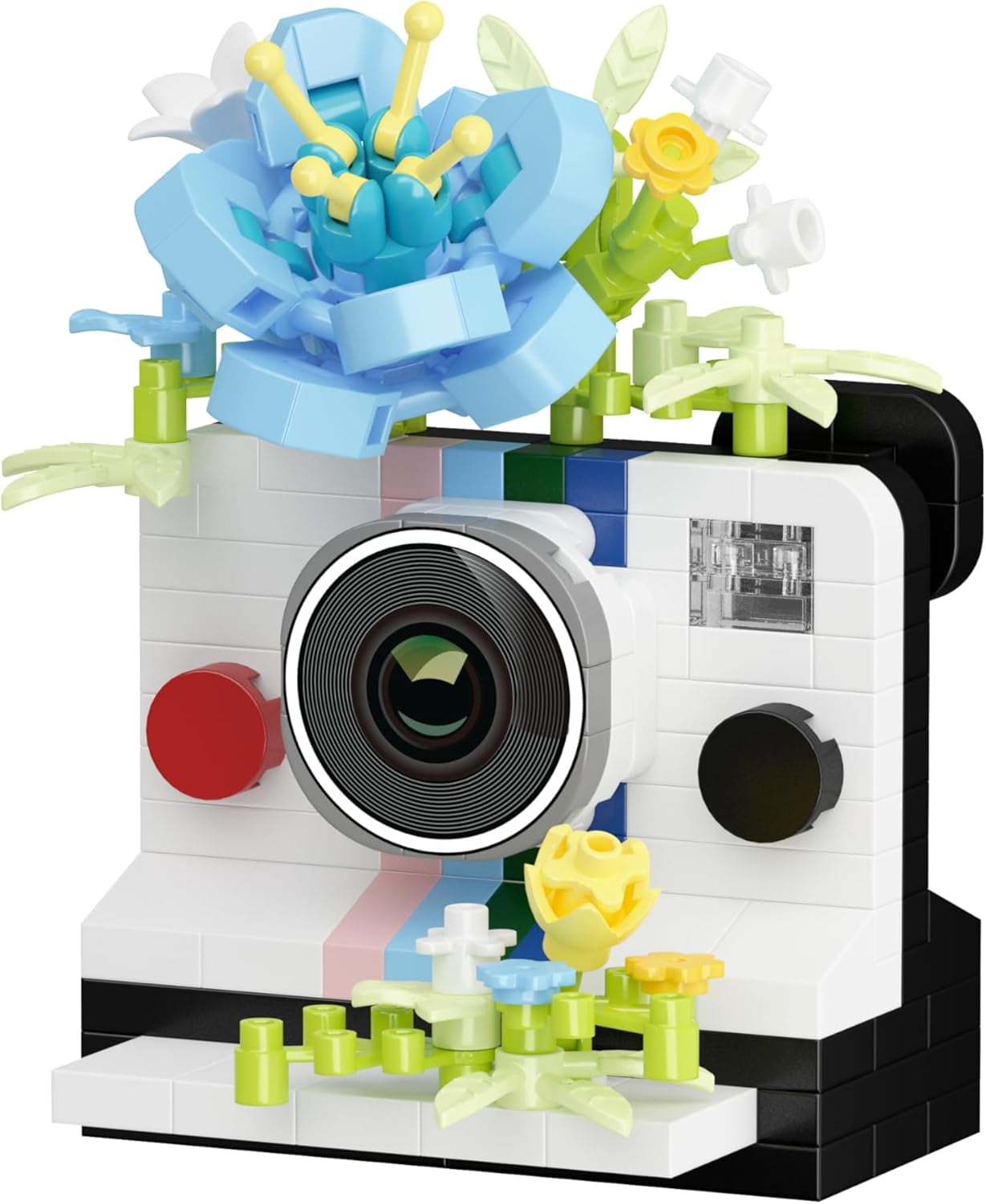 Red Rose Classic Cute Flower Camera Series Mini Building Toy Bricks ...