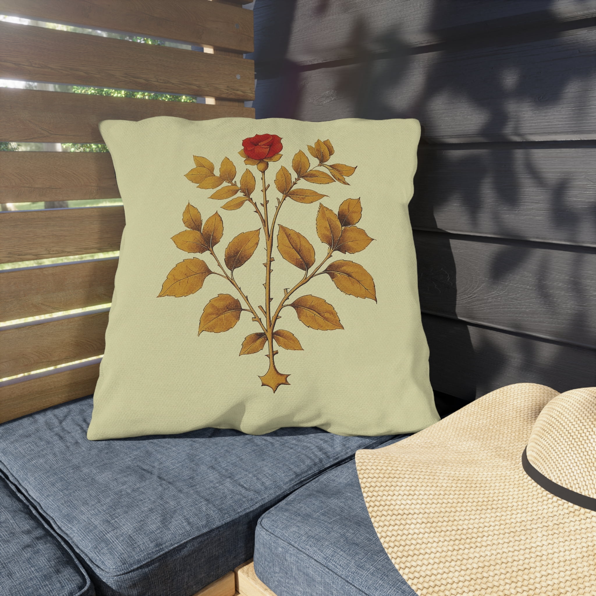 Red Rose, Cottagecore Floral Pillow, Soft Spring Decor - Outdoor Pillow ...