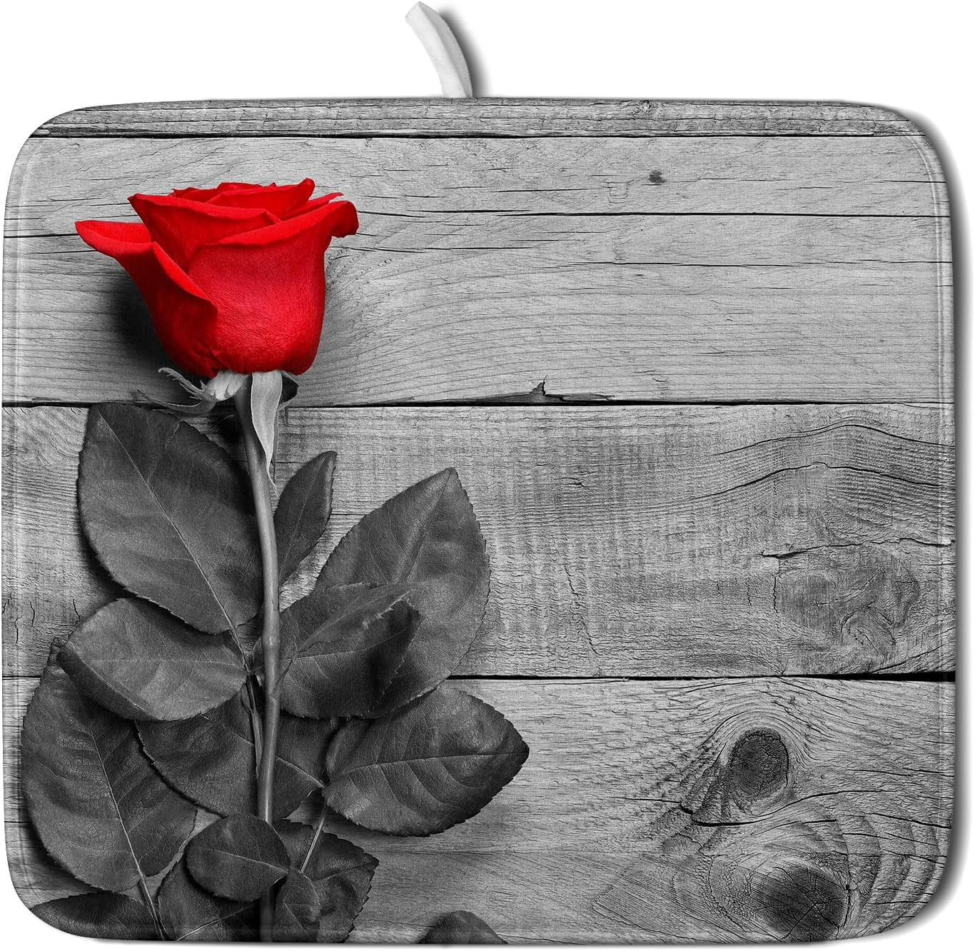 Red Rose Dish Dry Mat - Flower Dish Drying Mat for Kitchen Absorbent ...