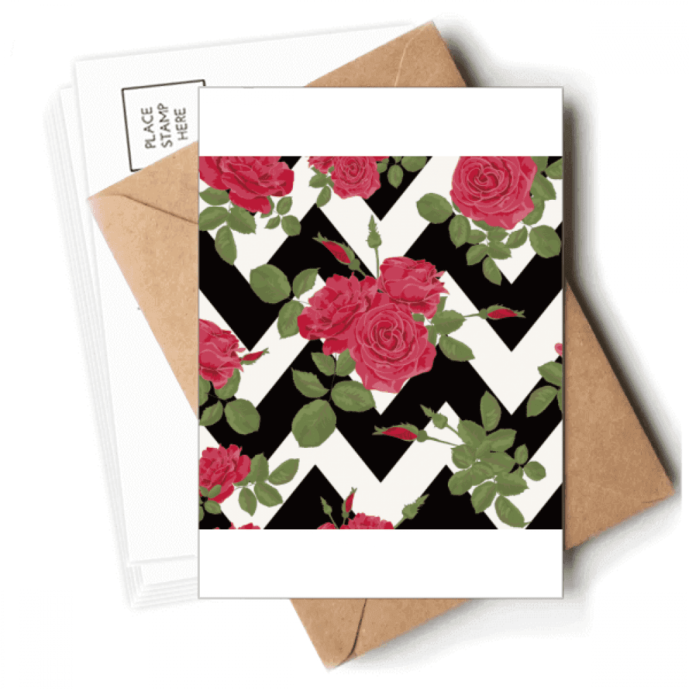 Red Rose Drawing Art Postcards Envelopes Blank Note Cards Mailing ...