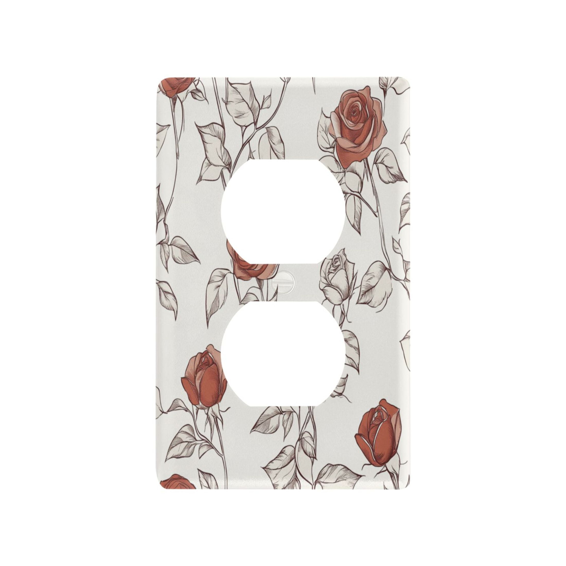 Red Rose Drawings Pattern Light Switch Cover Switch Plate Outlet Cover ...