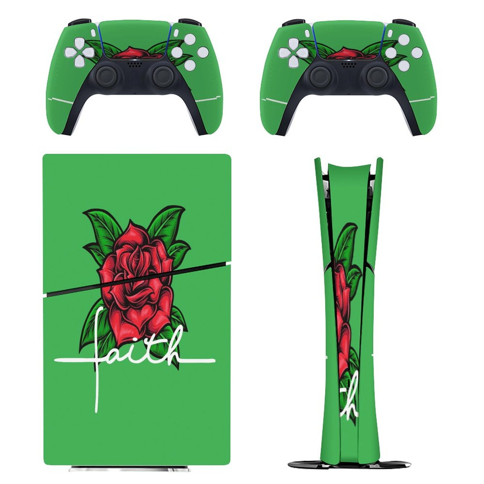 Red Rose Faith PS5/PS5 Slim Digital Disc Skin Sticker For Console And ...