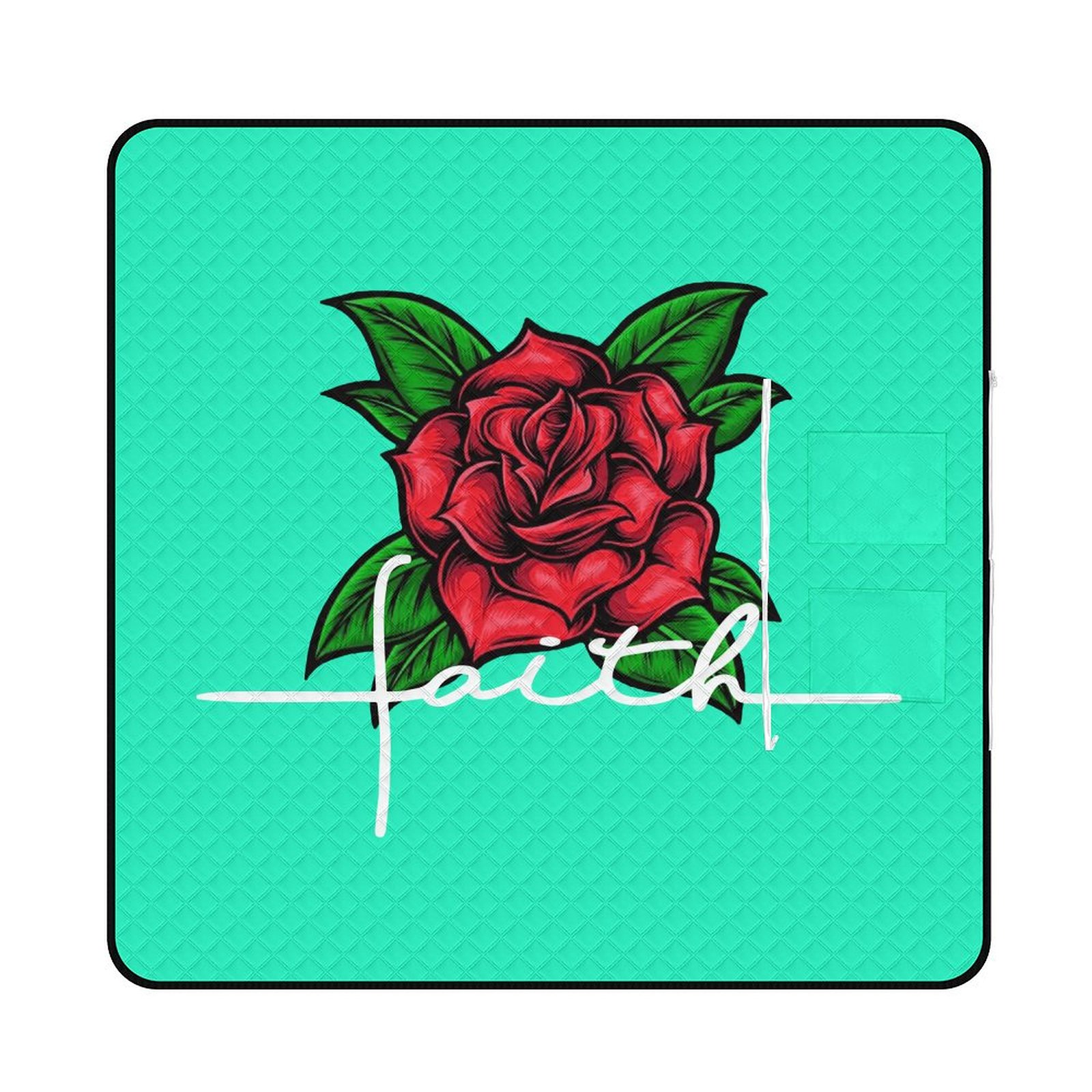 Red Rose Faith Waterproof Beach Mat Folding Mattress Portable ...