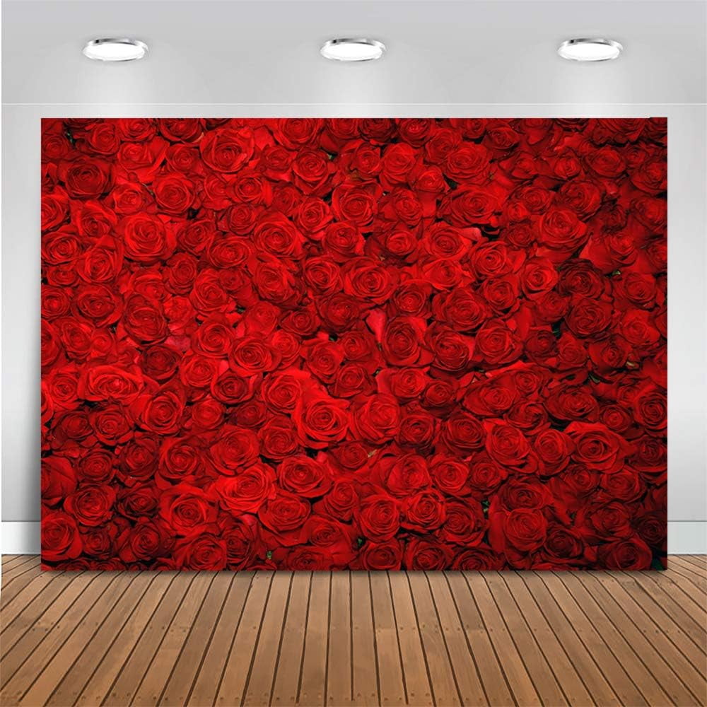 Red Rose Floral Wall Backdrops Valentines Day Wedding Bridal Shower ...