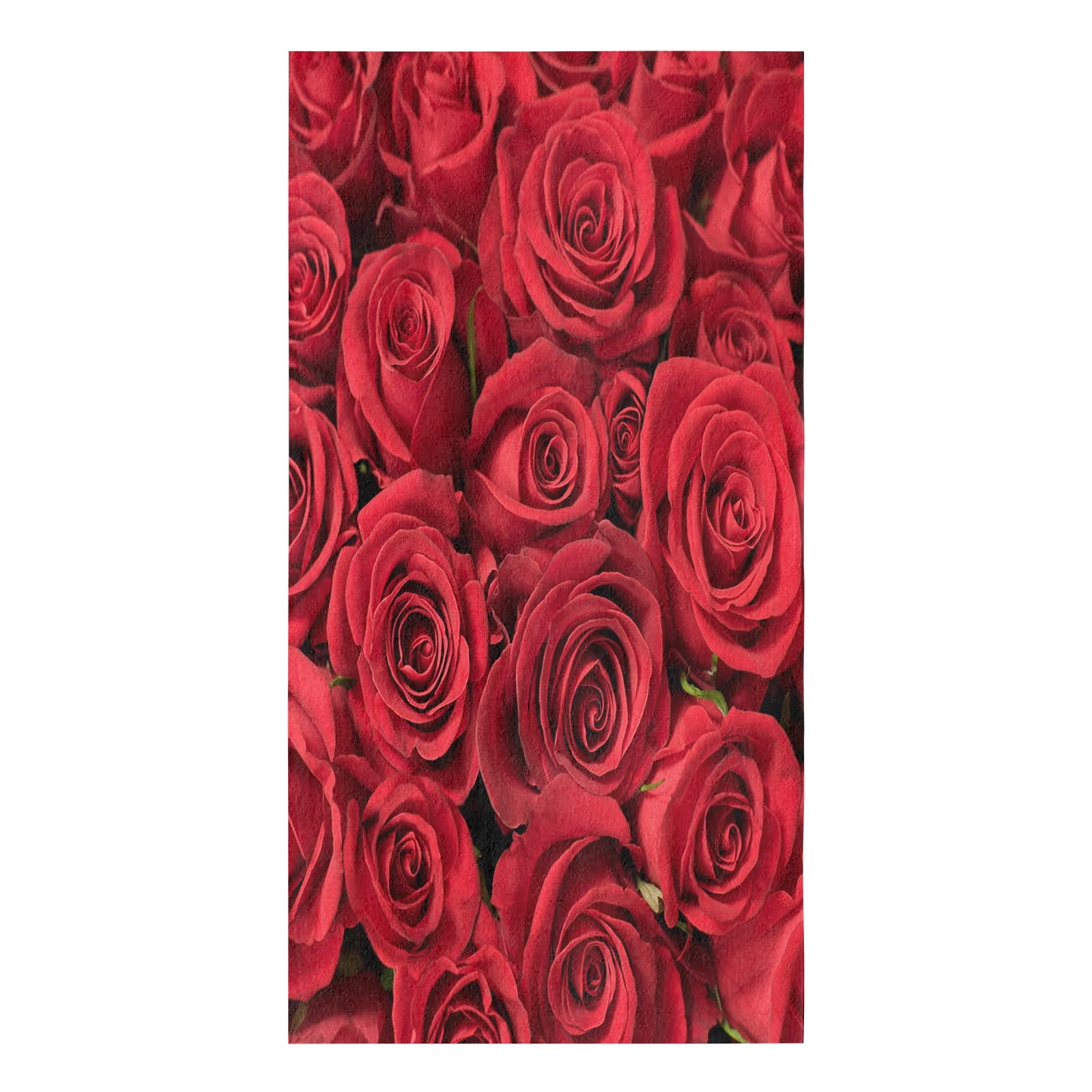 Red Rose Flower Black Microfiber Kitchen Towel Absorbent Non-stick Oil ...