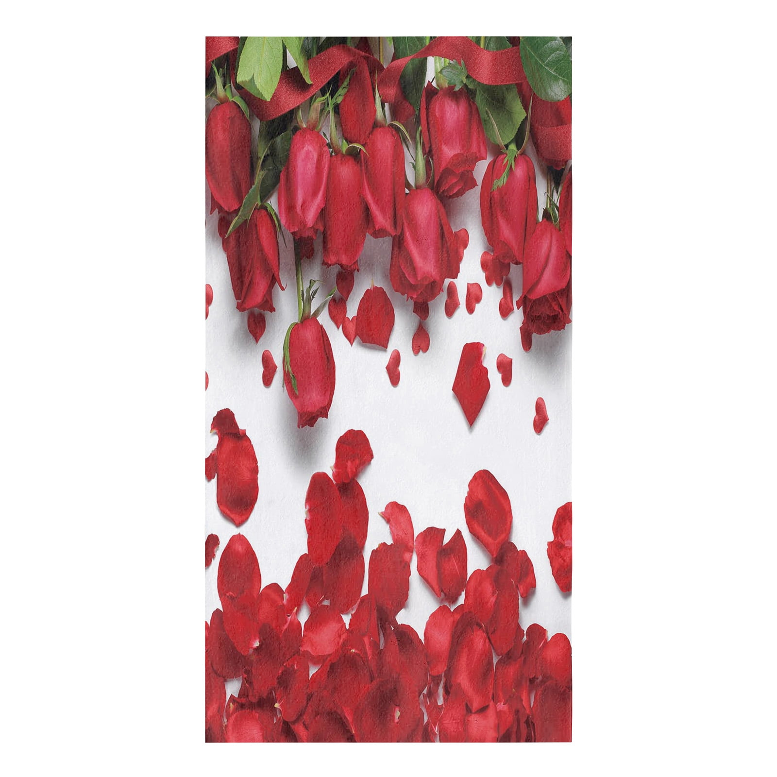 Red Rose Flower Black Microfiber Kitchen Towel Absorbent Non-stick Oil ...