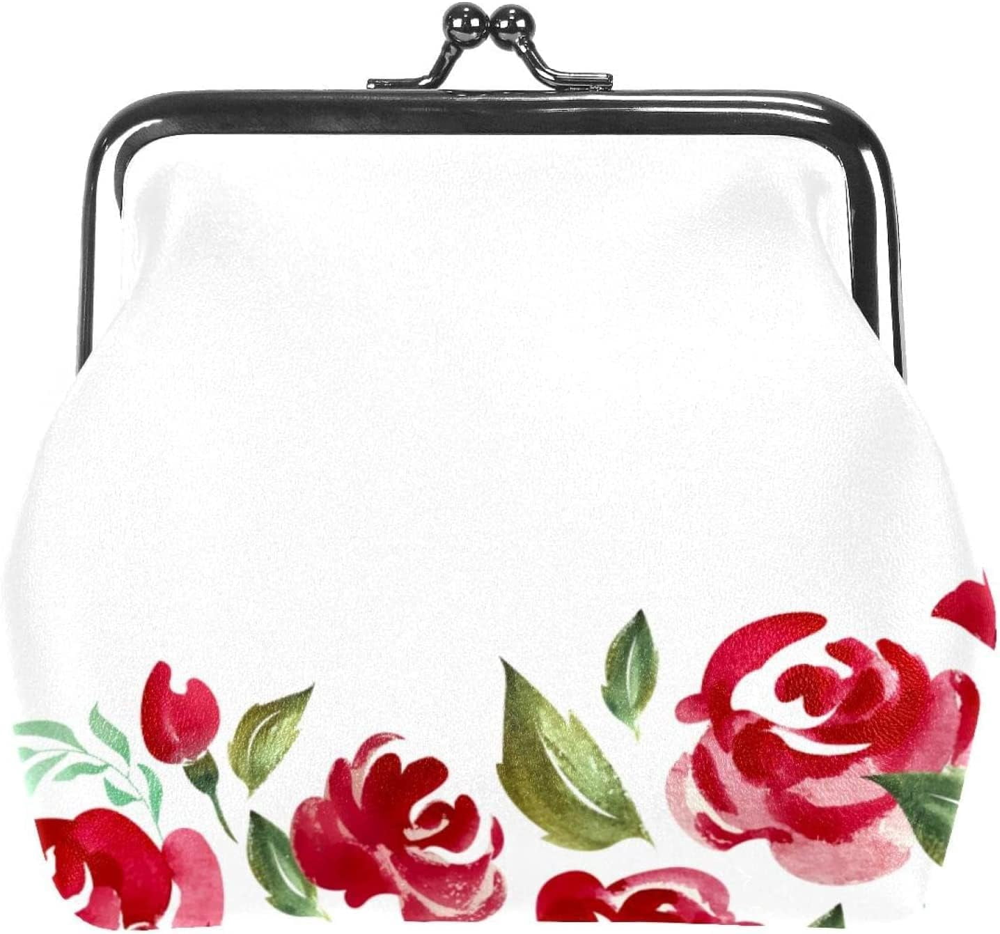 Red Rose Flower Pattern Spider Net Grey Buckle Coin Purse - Walmart.com