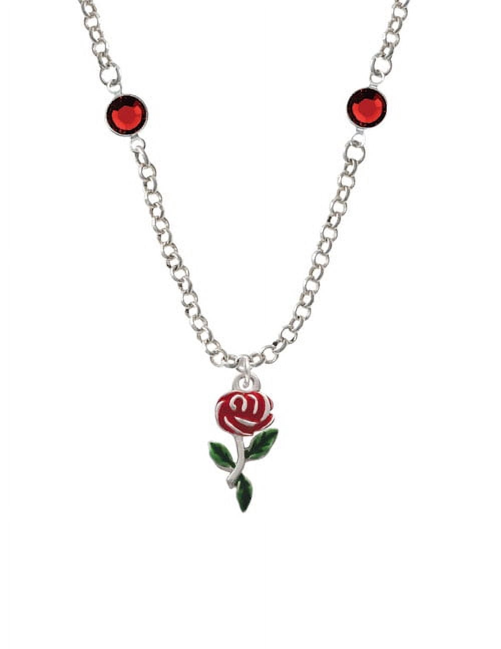 Red Rose Flower Red Crystal Fiona Necklace - Walmart.com