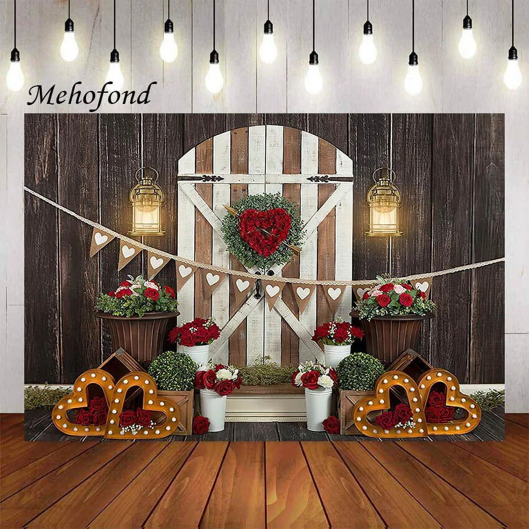 Red Rose Flower Valentine's Day Rustic Wooden Wall Light Anniversary r ...