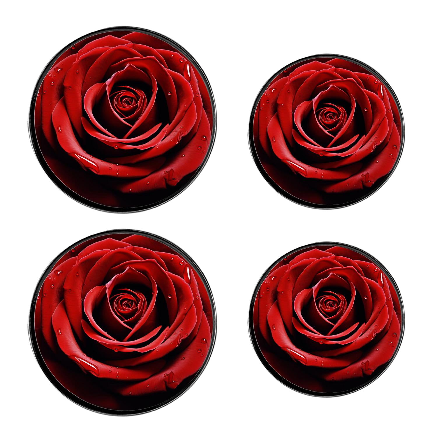 Red Rose Flowers Closeup Elegant Stove Burner Covers Set,Gas Stove ...
