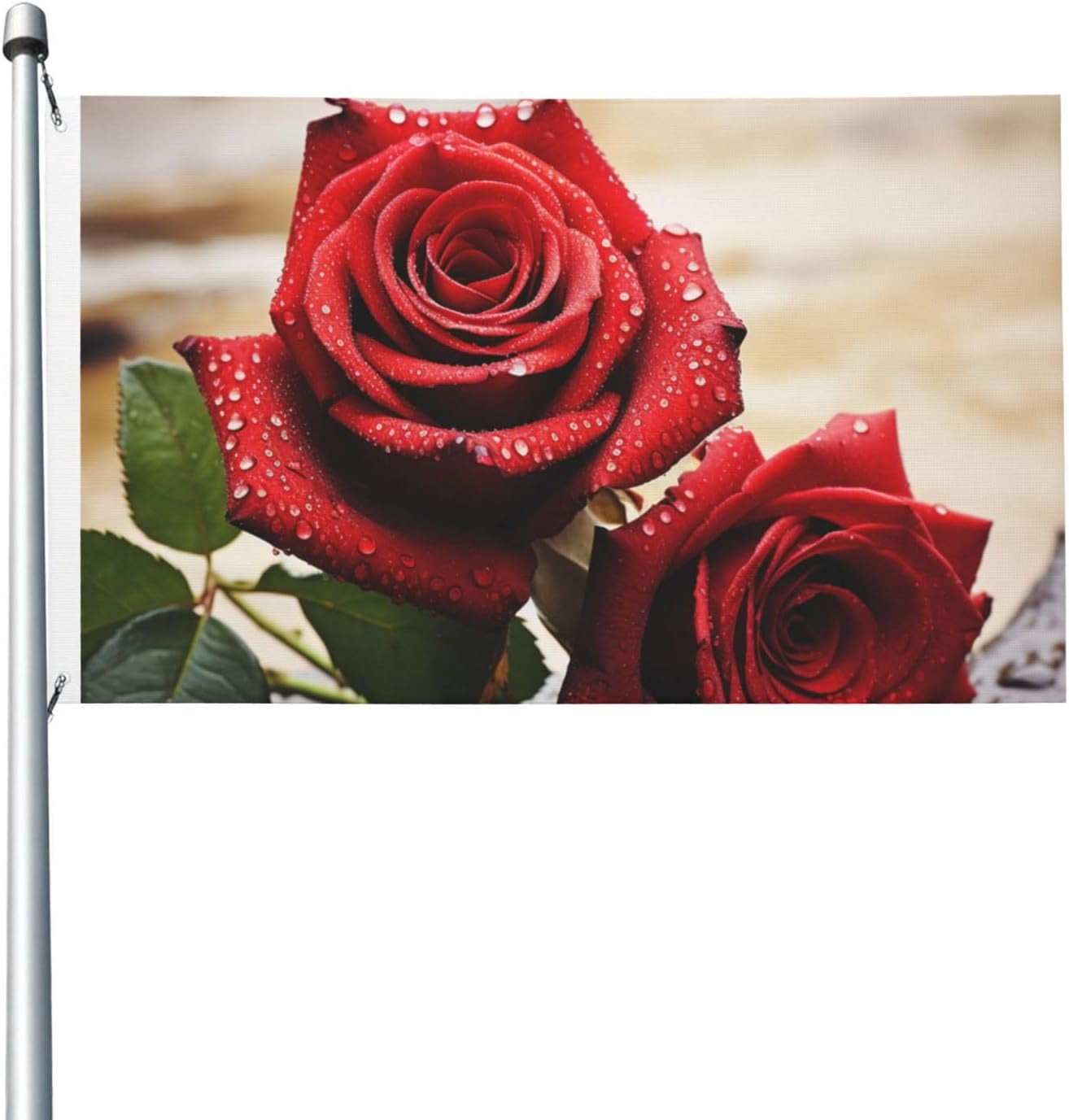 Red Rose Flowers Flag 3x5 ft Flags for Outside Funny Banner Garden Flag ...