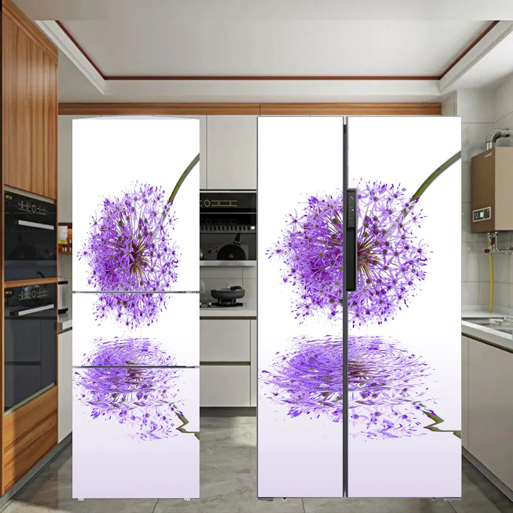 Red Rose Fridge Sticker Flower Floral Printed Door Sticker Wrap For ...