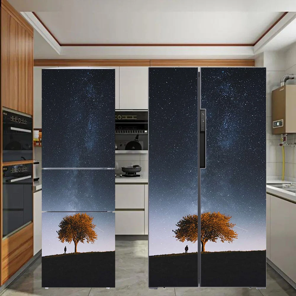 Red Rose Fridge Sticker Flower Floral Printed Door Sticker Wrap For ...