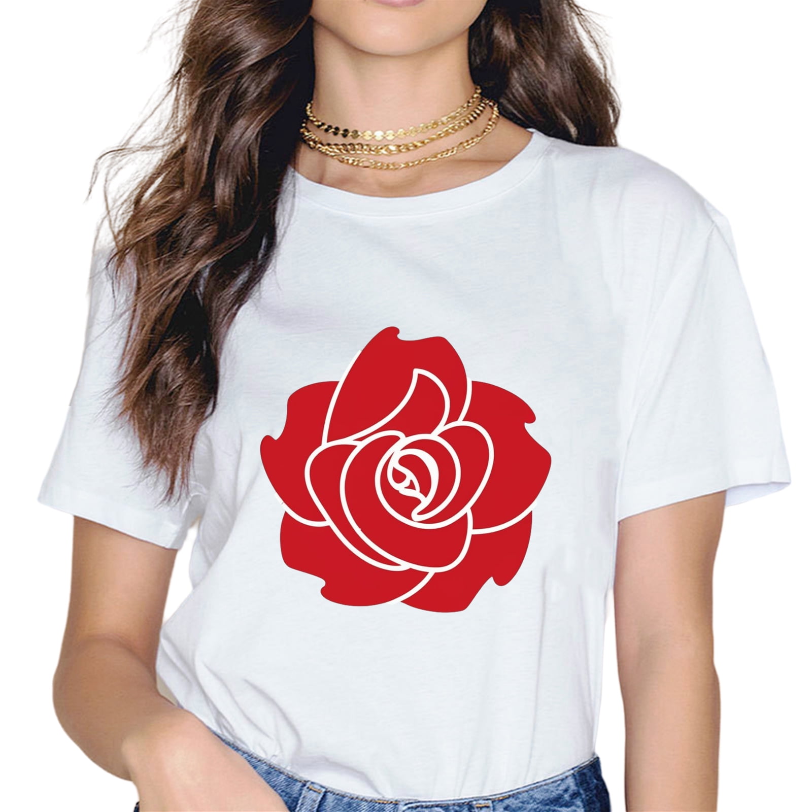 Red Rose - Garden Gardener Botanist Flowers Rose T-Shirt - Walmart.com