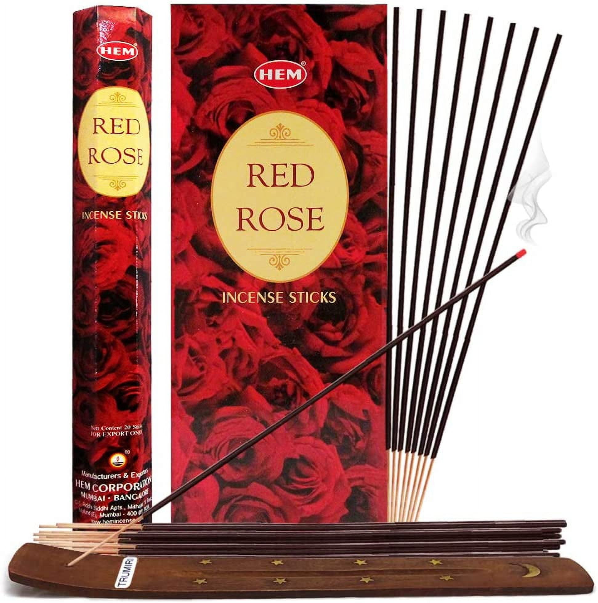 Red Rose Incense Sticks And Incense Stick Holder Bundle Insence Insense ...