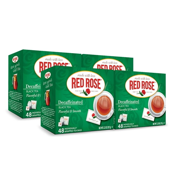 Red Rose Naturally Decaffeinated Black Tea, Leaf Brew, 48 Ct - Walmart.com