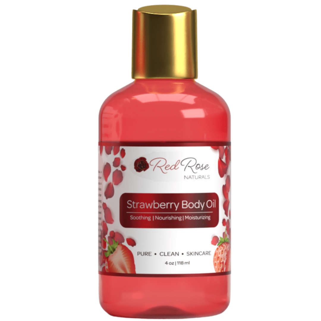 Red Rose Naturals Strawberry Body Oil, Scented Body Oil for All Skin Types, Dry Skin, 4 fl oz ...