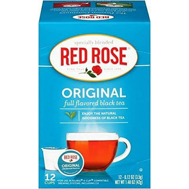 Red Rose Original Black Tea Single Serve KCup Pods, Full Flavored ...