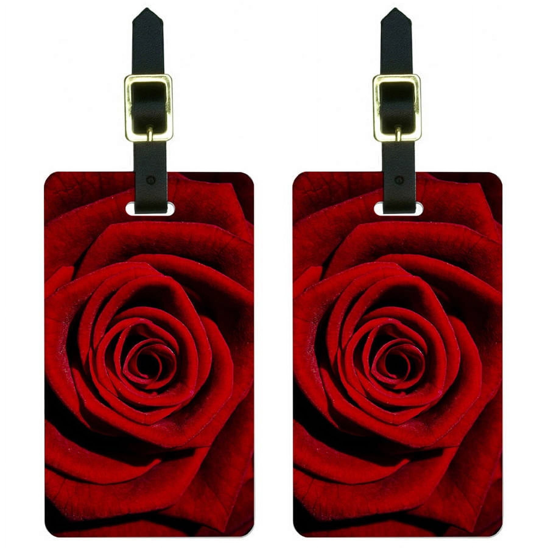 Red Rose Petals Luggage Tags Suitcase Carry-On ID, Set of 2 - Walmart.com