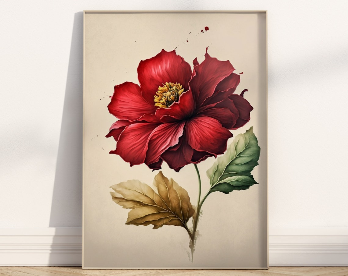 Red Rose Physical Art Print. Free Worldwide Shipping. Generative Art ...