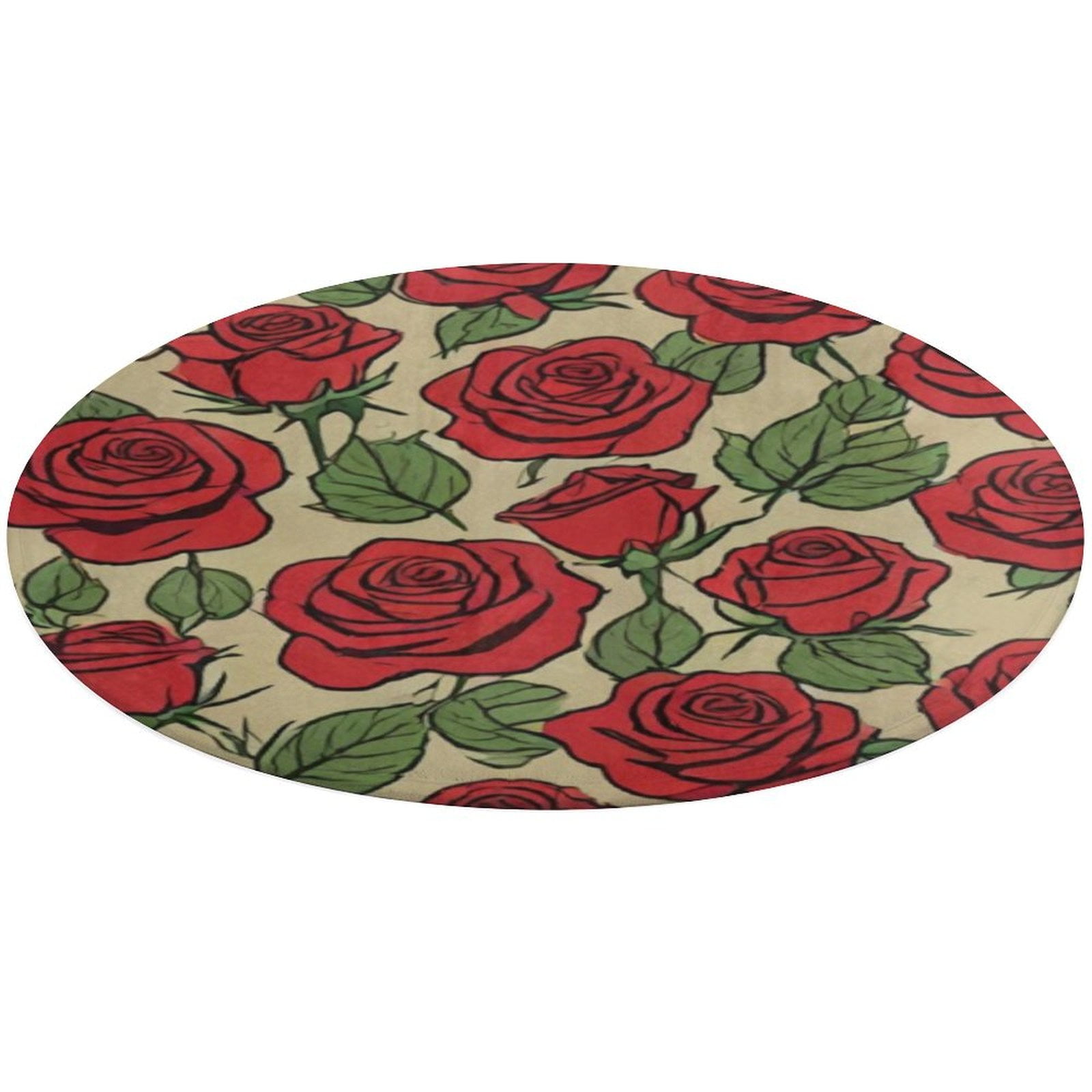 Red Rose Round Carpet Living Room Carpet Modern And Stylish Living Room And Bedroom Decorative ...